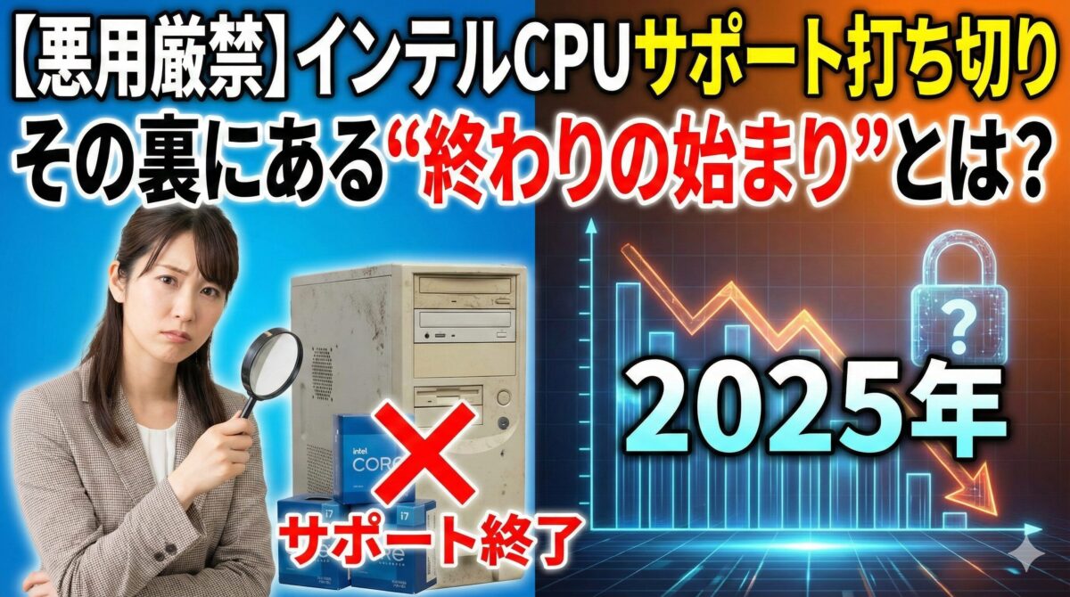 【悪用厳禁】インテルCPUサポート打ち切り、その裏にある“終わりの始まり”とは？【2025年】